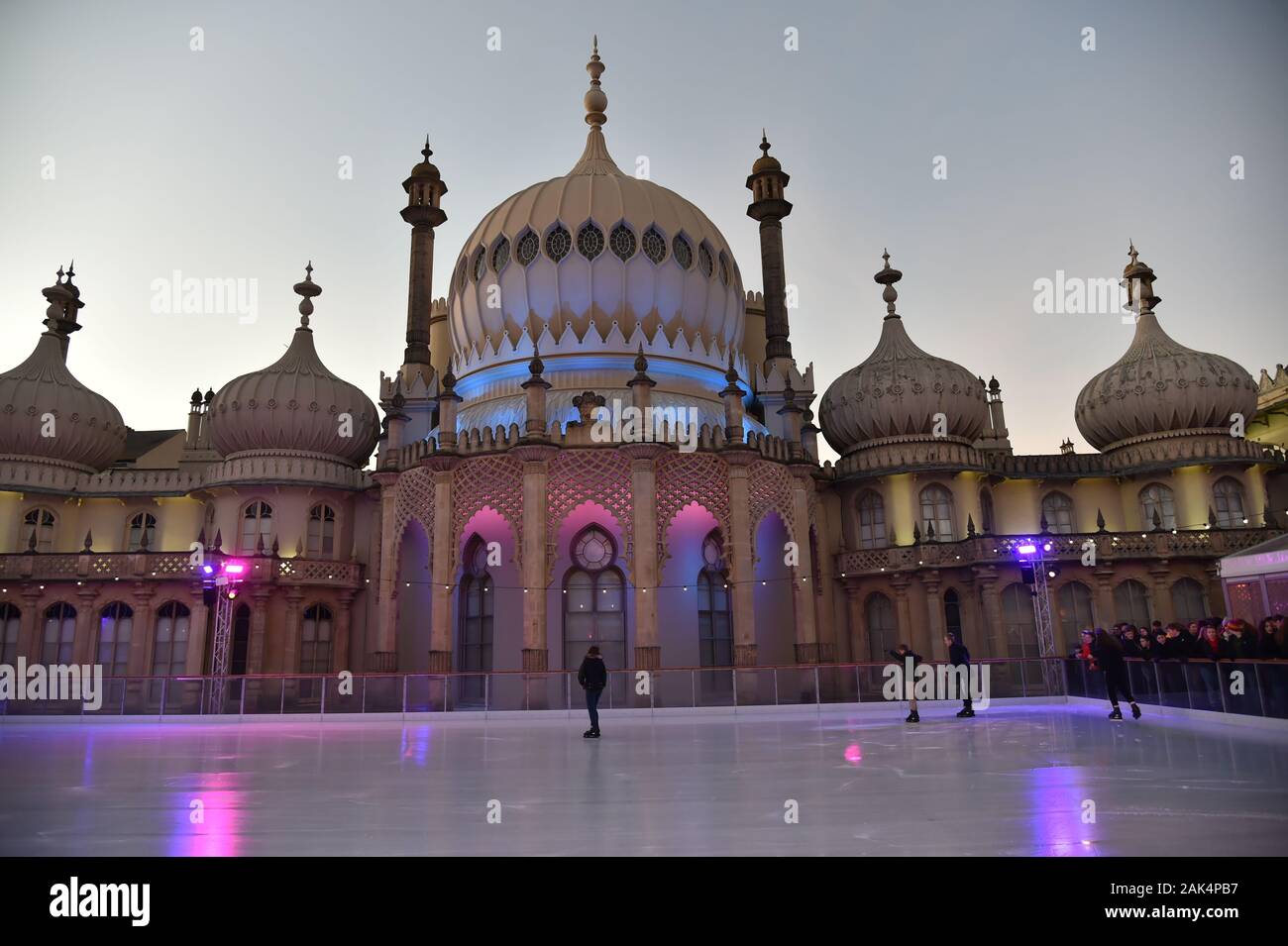 Ice skating at Brighton's royal Pavilion Christmas 2019 Stock Photo - Alamy