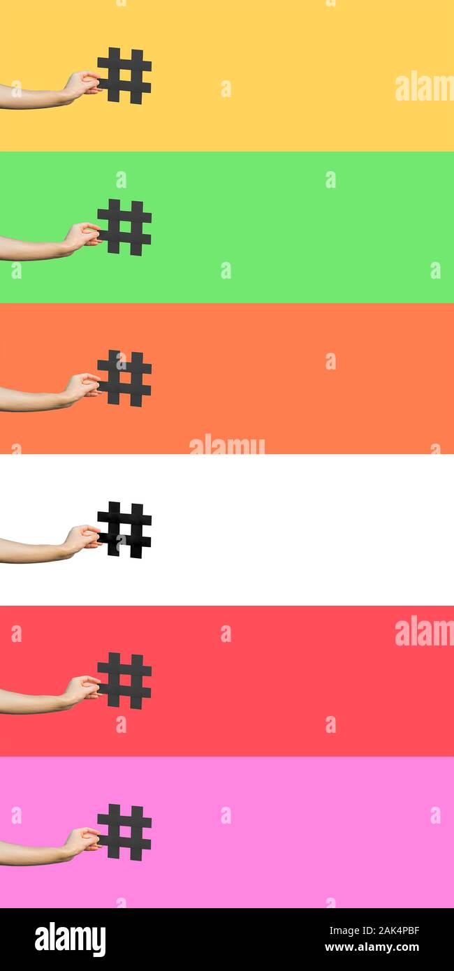 Social media concept. closeup of human hand holding and showing large ...