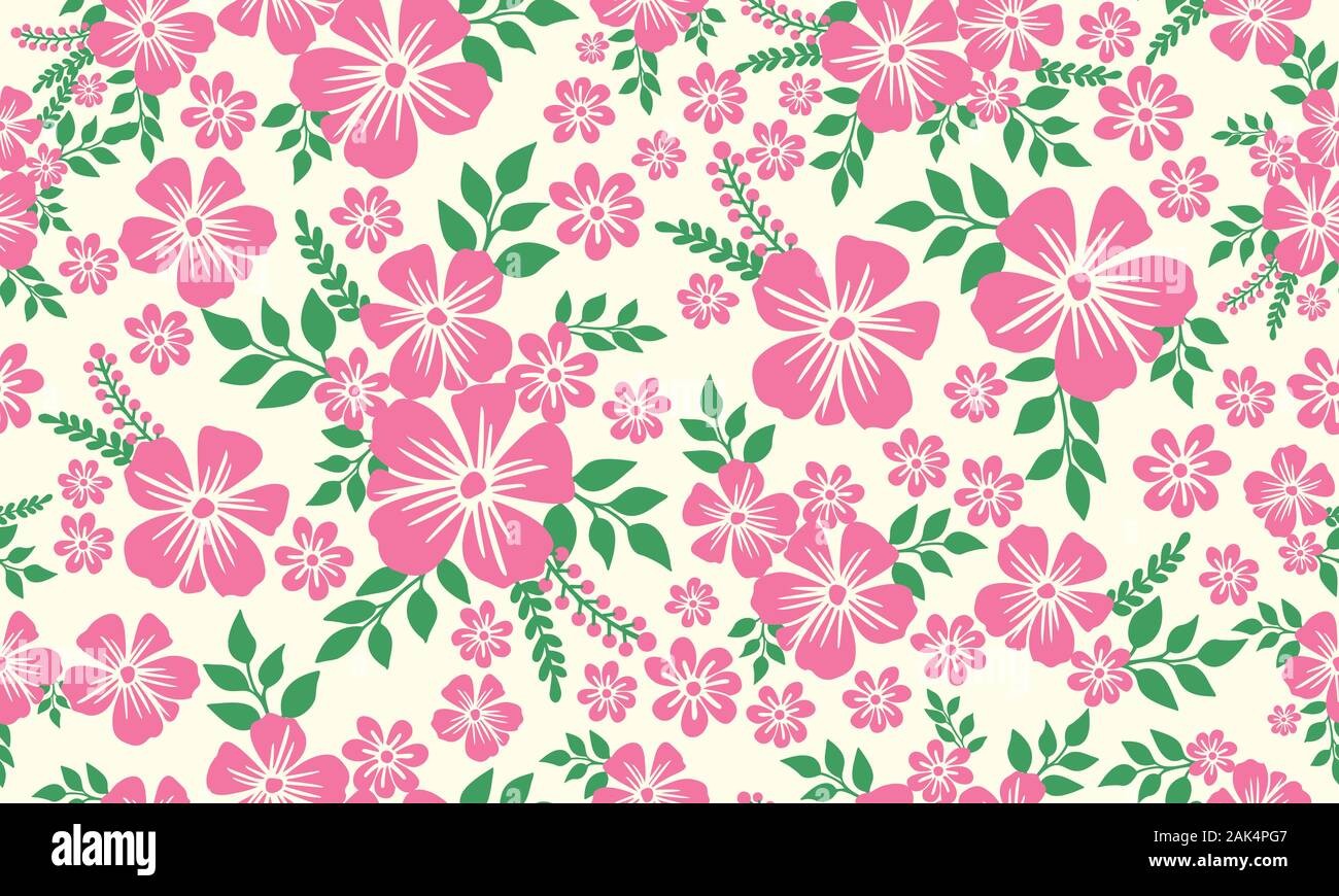 Beautiful pink flower pattern background for valentine, with unique ...