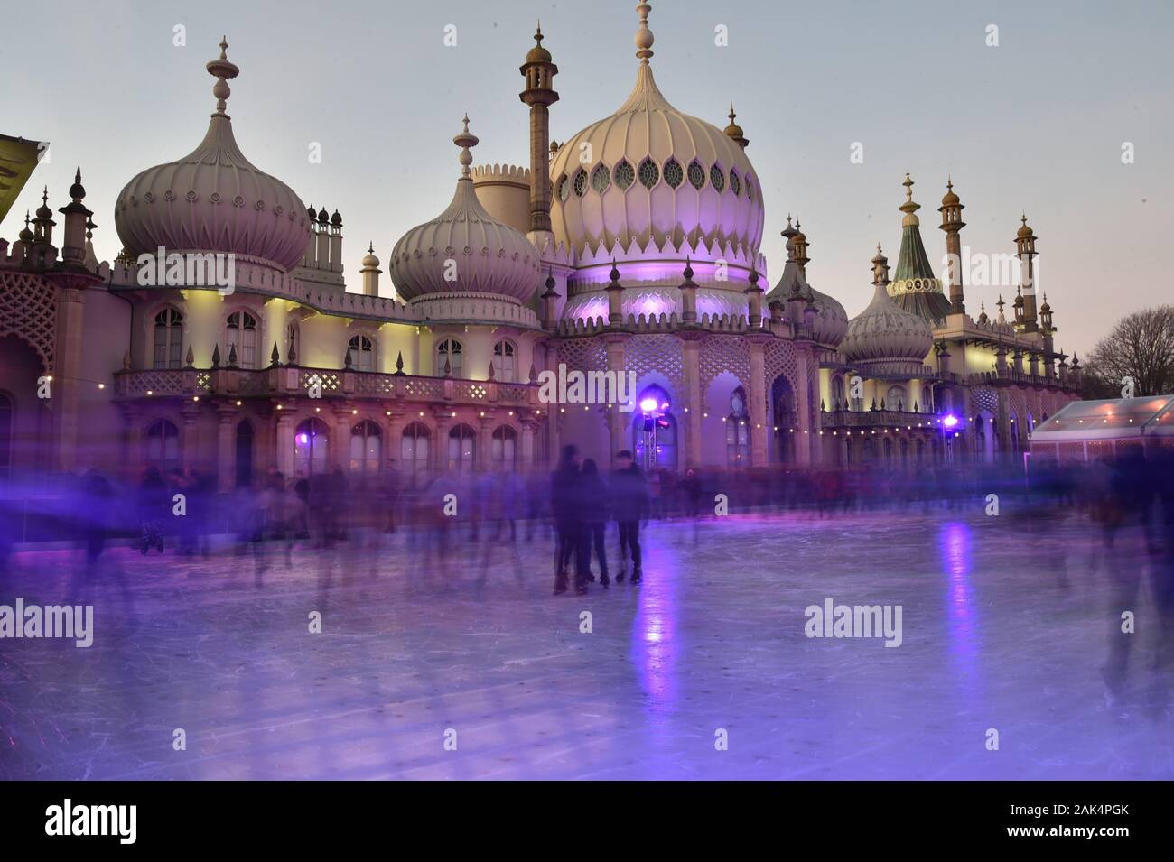 Ice skating at Brighton's royal Pavilion Christmas 2019 Stock Photo - Alamy