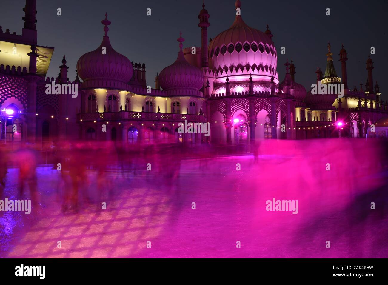 Ice skating at Brighton's royal Pavilion Christmas 2019 Stock Photo - Alamy