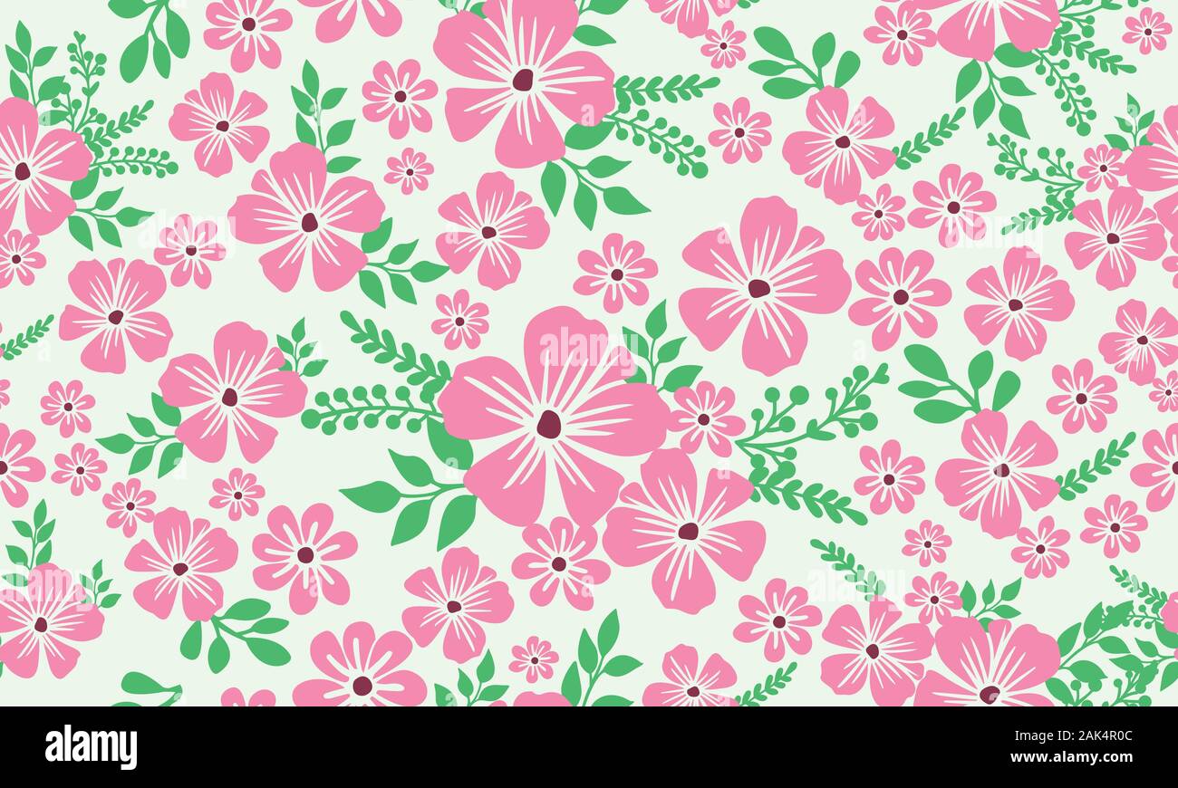 Beautiful pink flower pattern background for valentine, with unique ...