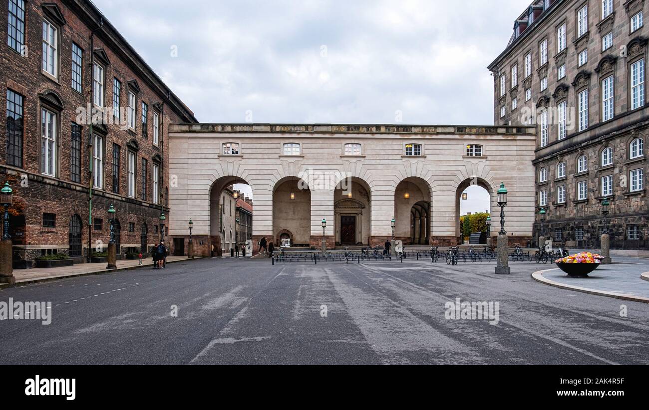 Christiansborg Slot Palace on the islet of Slotsholmen,Copenhagen ...
