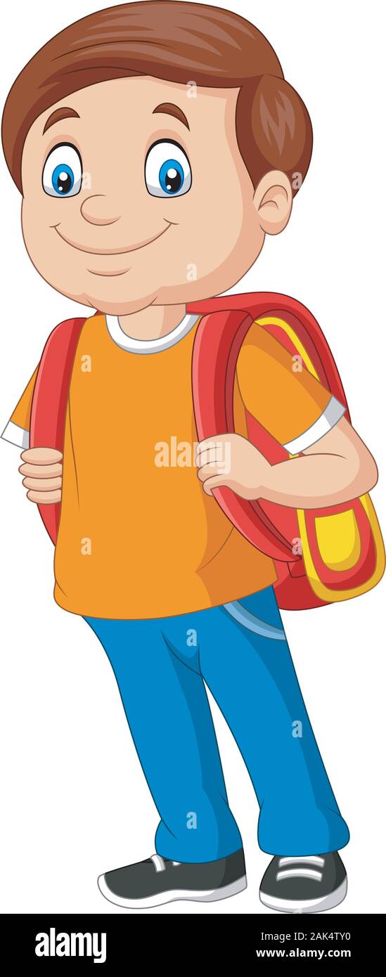 Cartoon school boy with a backpack Stock Vector Image & Art - Alamy