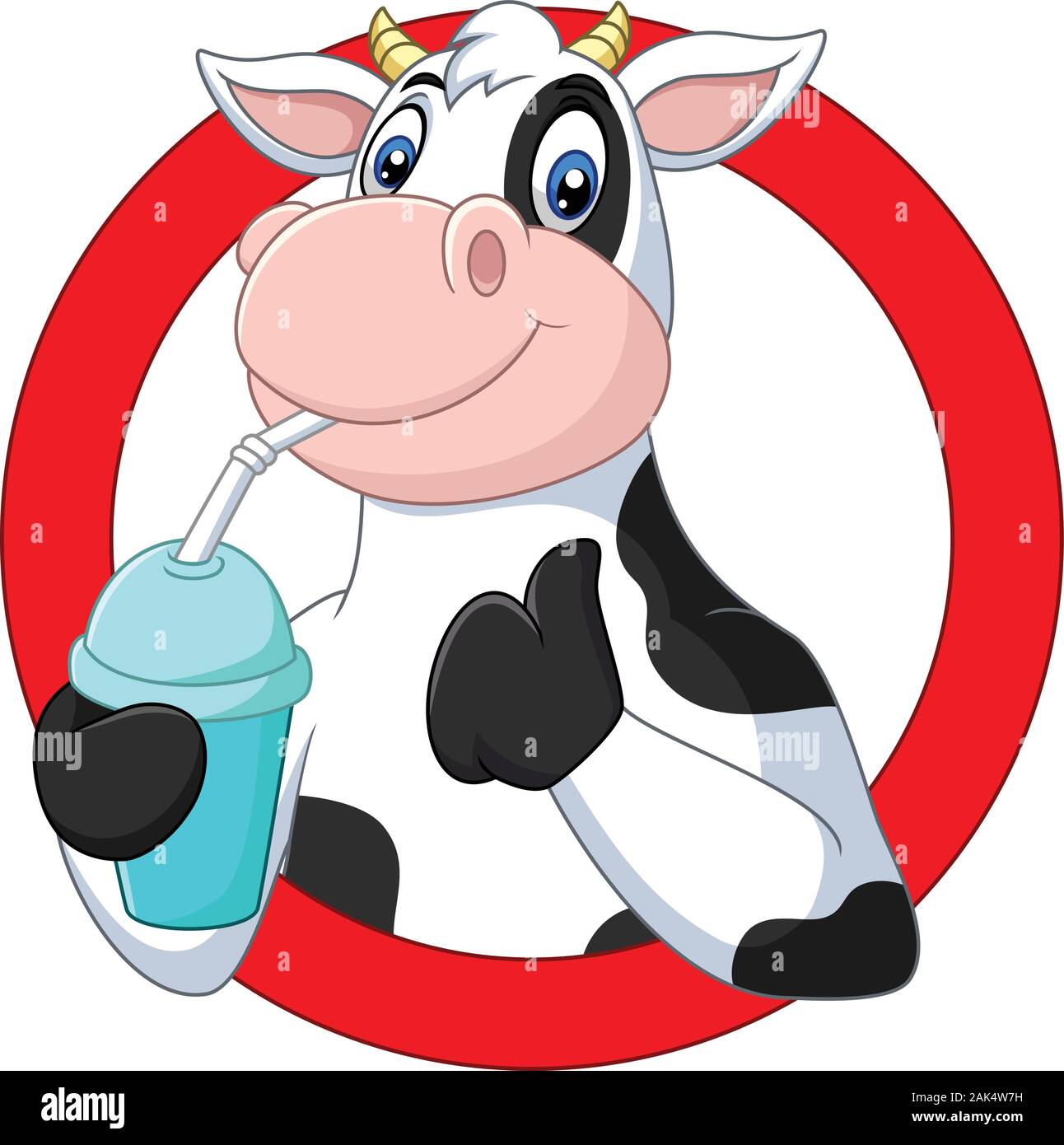 Cartoon happy cow drinking water Stock Vector Image & Art - Alamy