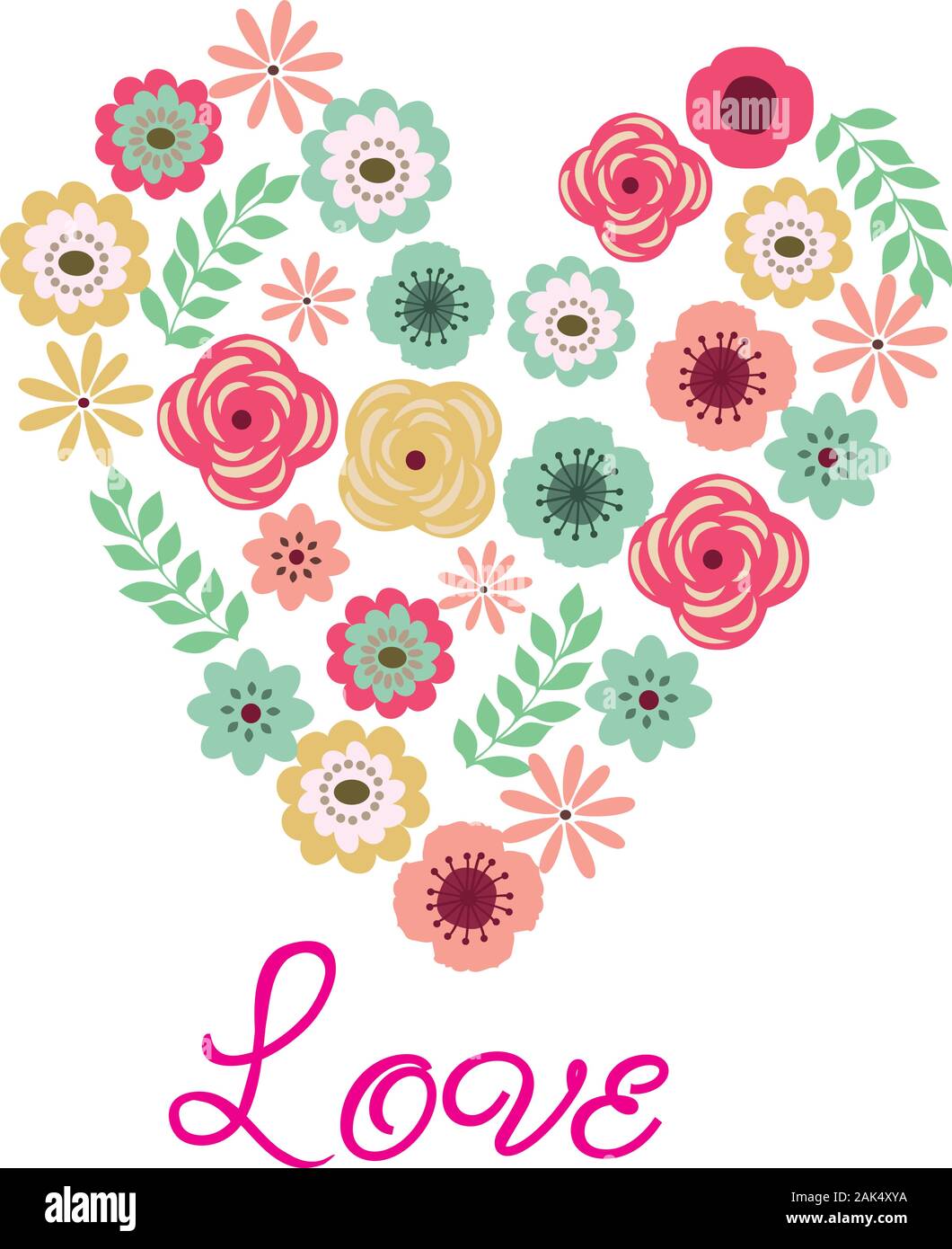 Vintage heart vector vectors Cut Out Stock Images & Pictures - Alamy