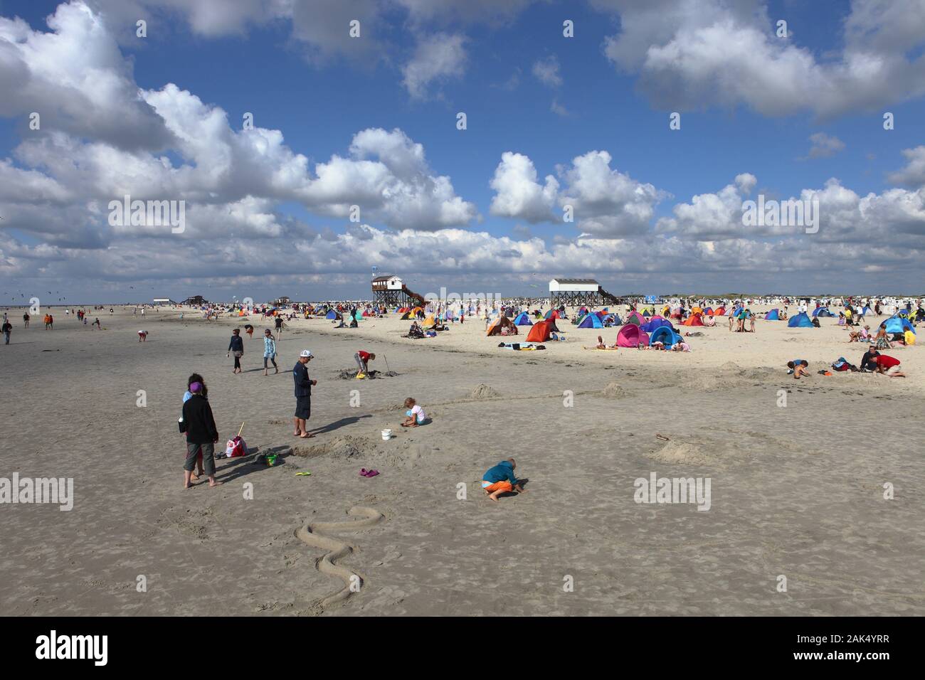 Strand in St. Peter Ording, Nordseekueste | usage worldwide Stock Photo ...