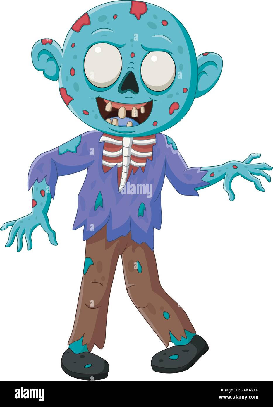 Cartoon zombie isolated on white background Stock Vector Image & Art ...