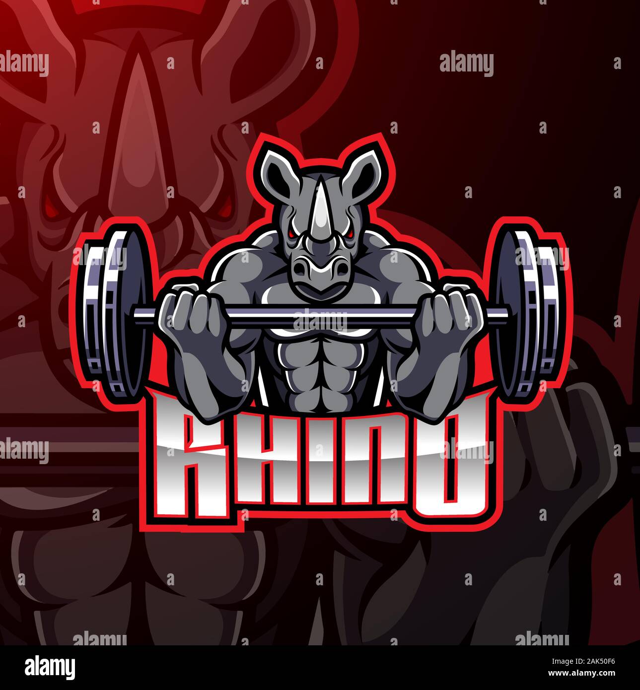 Rhino mascot gaming logo design Stock Vector Image & Art - Alamy
