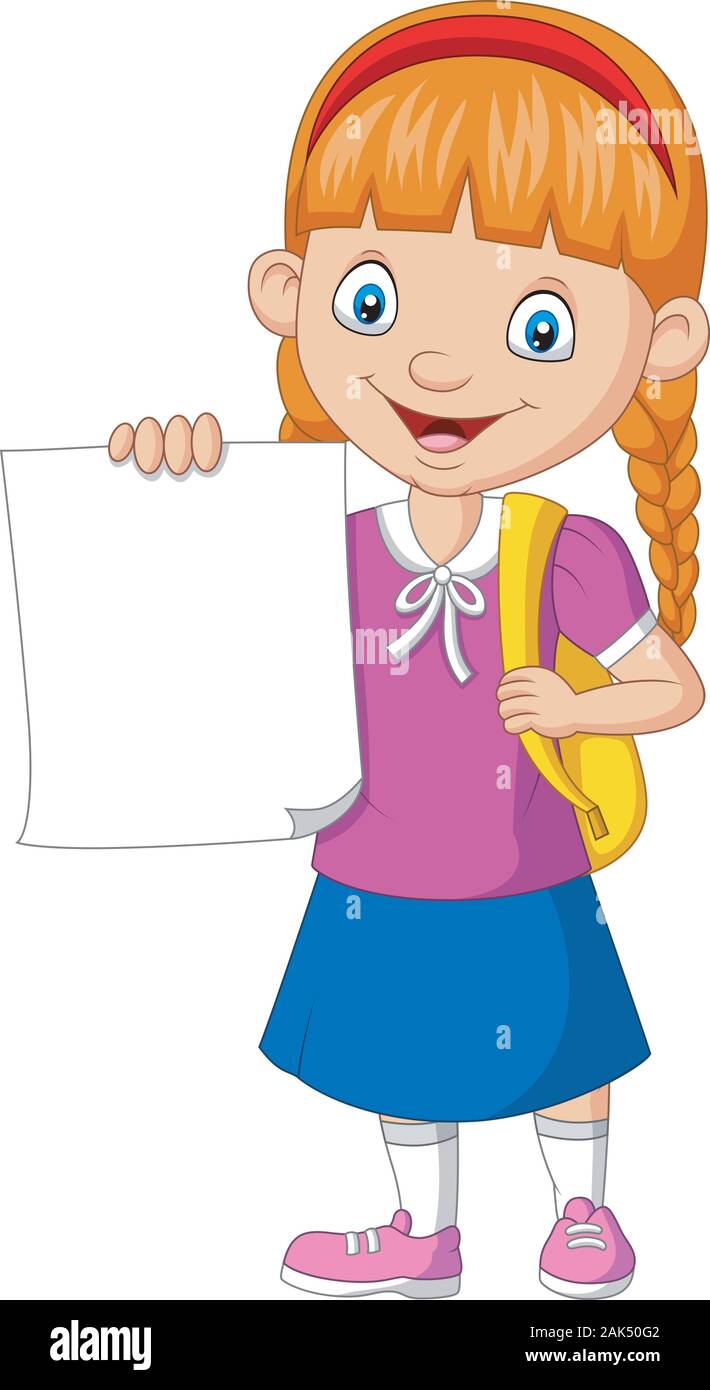 Cartoon happy student showing paper hi-res stock photography and images ...