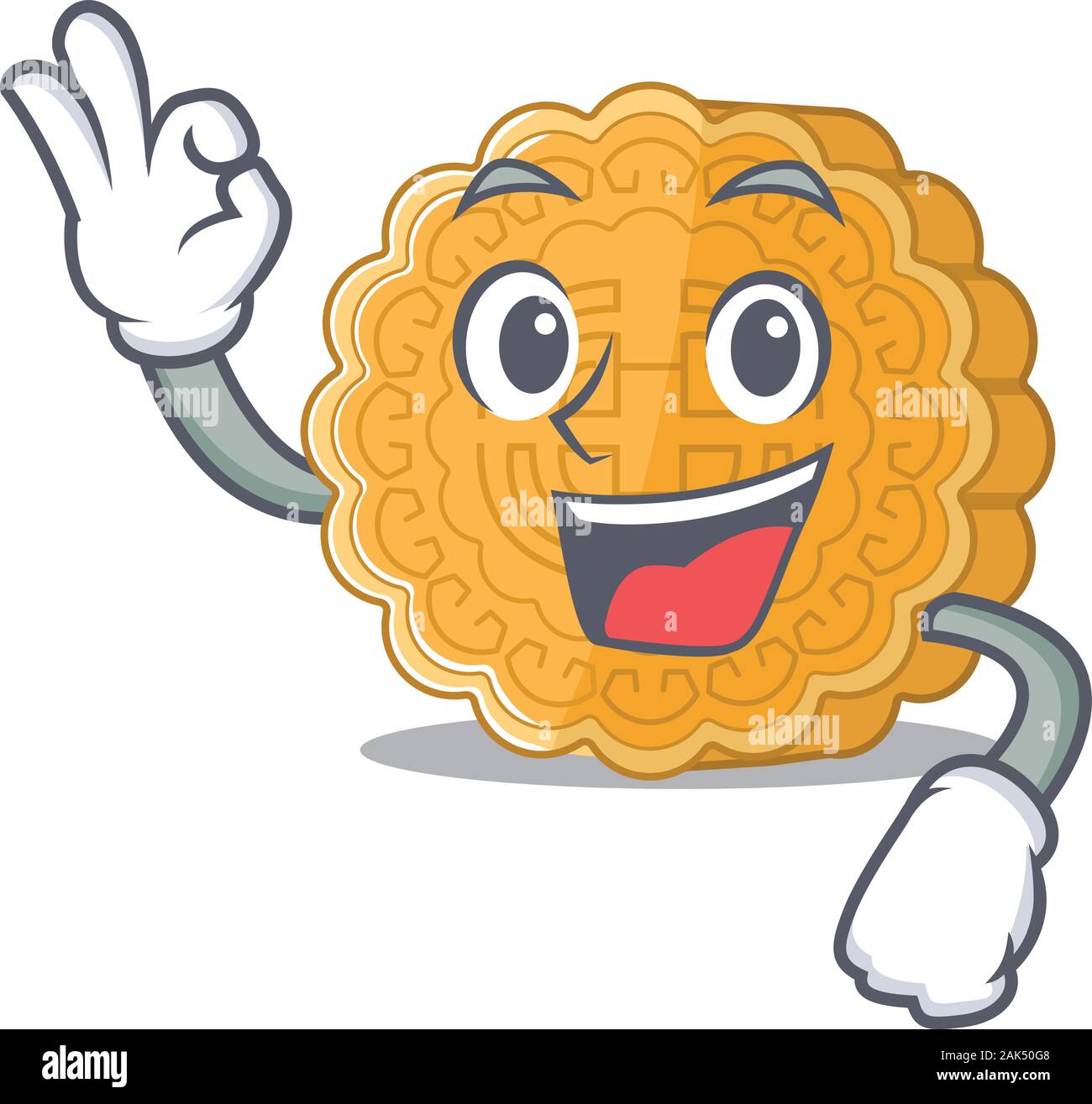 A picture of chinese mooncake making an Okay gesture Stock Vector Image ...