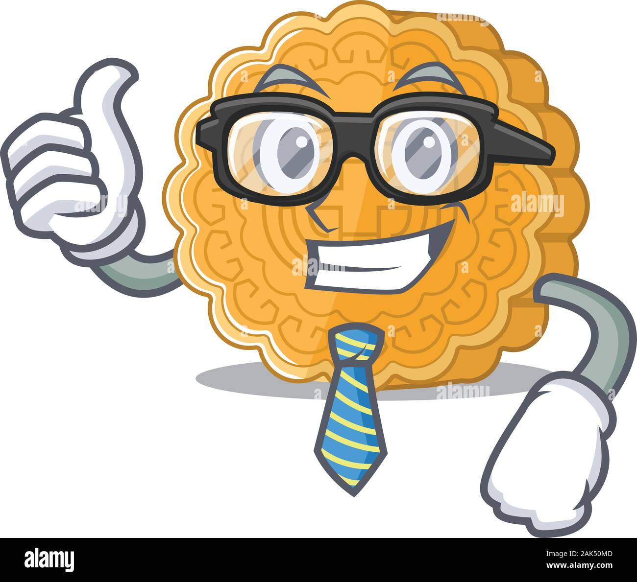 cartoon character of Businessman chinese mooncake wearing glasses Stock ...