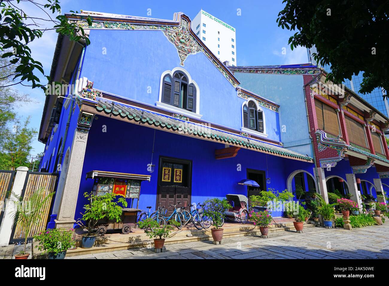 PENANG, MALAYSIA -6 DEC 2019- View of the Blue Mansion, a luxury ...