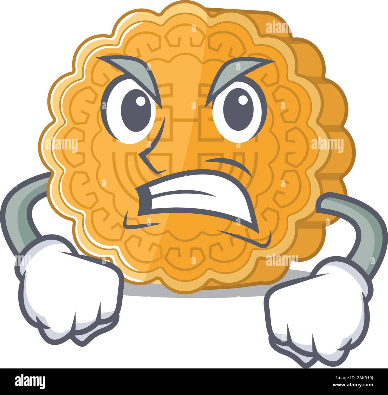 Chinese mooncake cartoon character design having angry face Stock ...