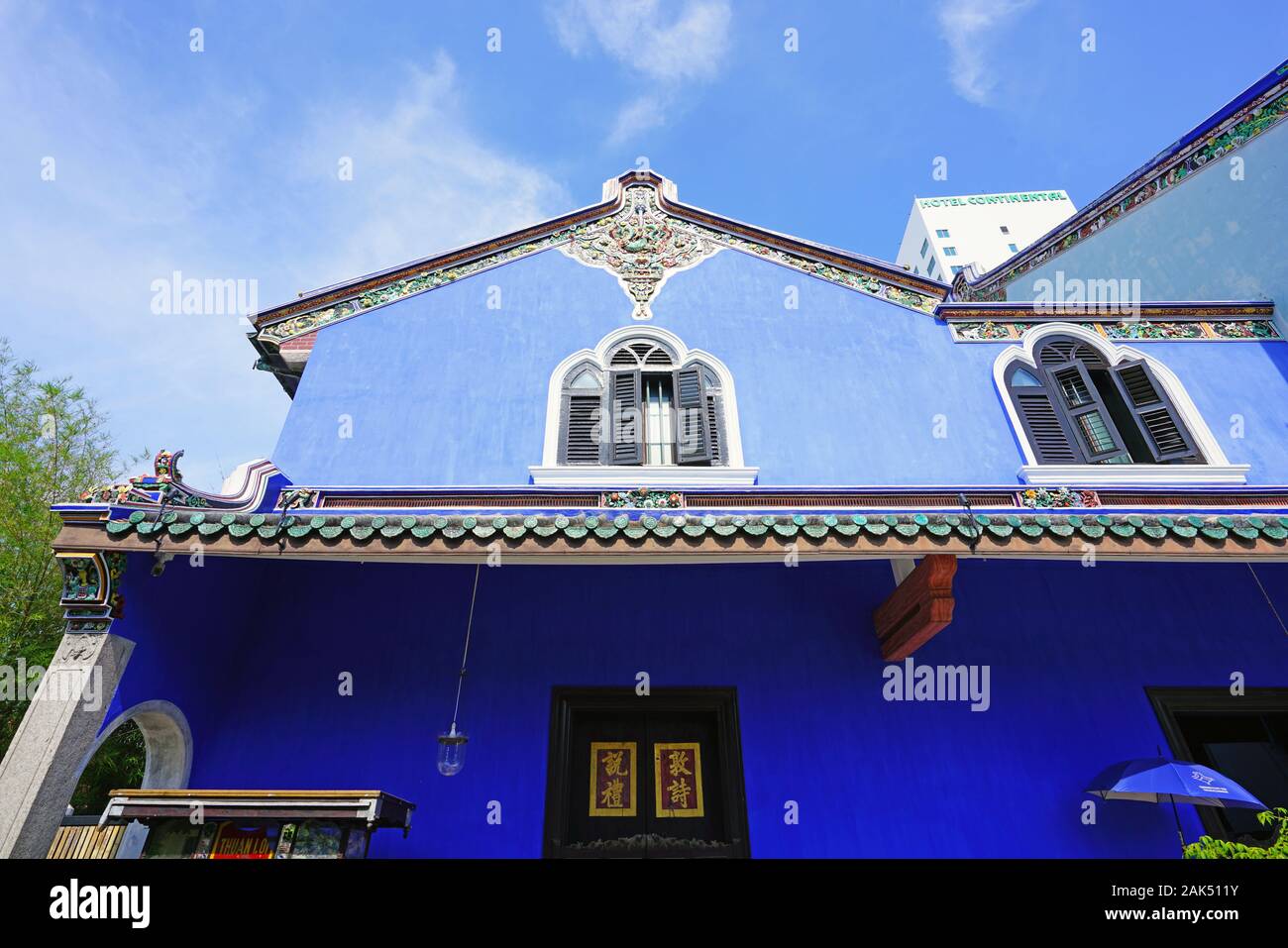 PENANG, MALAYSIA -6 DEC 2019- View of the Blue Mansion, a luxury ...