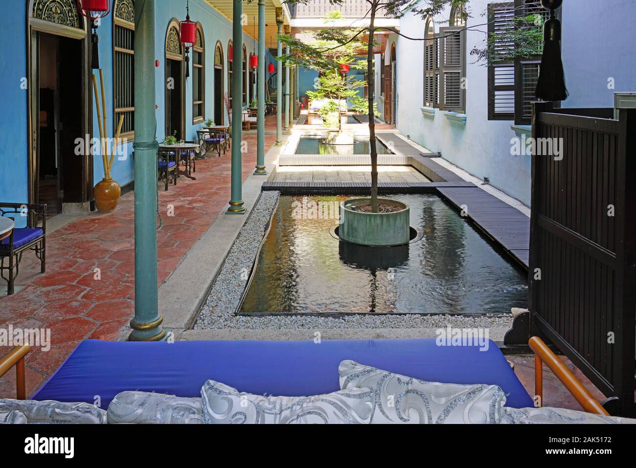 PENANG, MALAYSIA -6 DEC 2019- View of the Blue Mansion, a luxury ...