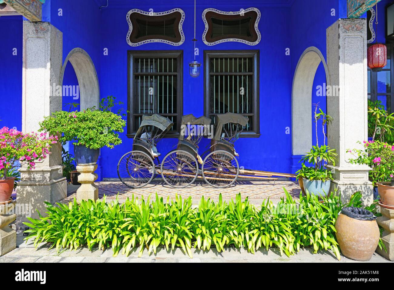PENANG, MALAYSIA -6 DEC 2019- View of the Blue Mansion, a luxury ...