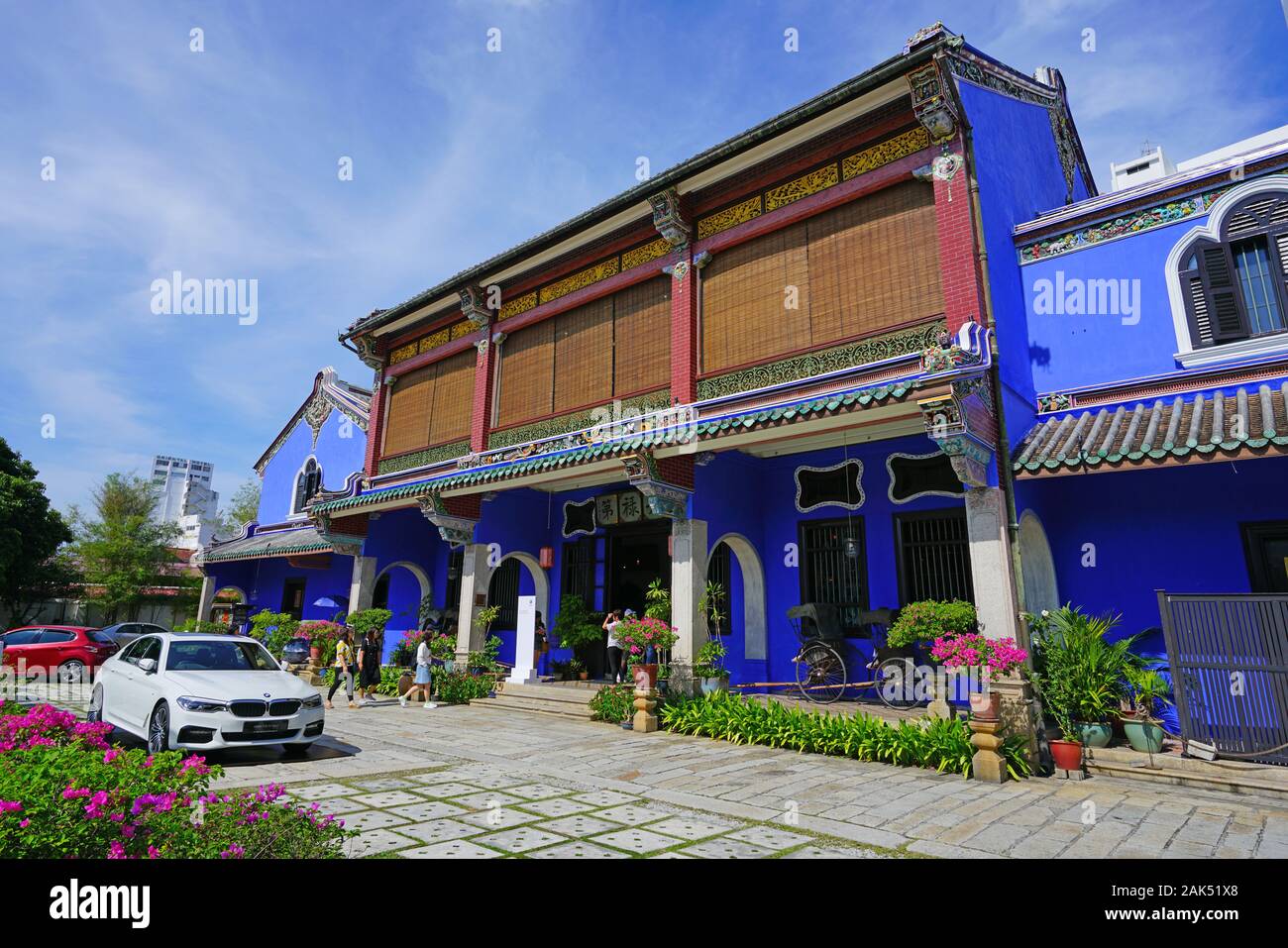 PENANG, MALAYSIA -6 DEC 2019- View of the Blue Mansion, a luxury ...