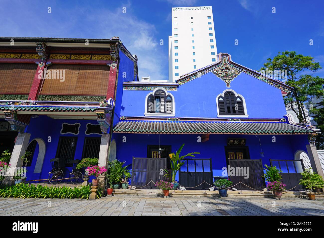 PENANG, MALAYSIA -6 DEC 2019- View of the Blue Mansion, a luxury ...