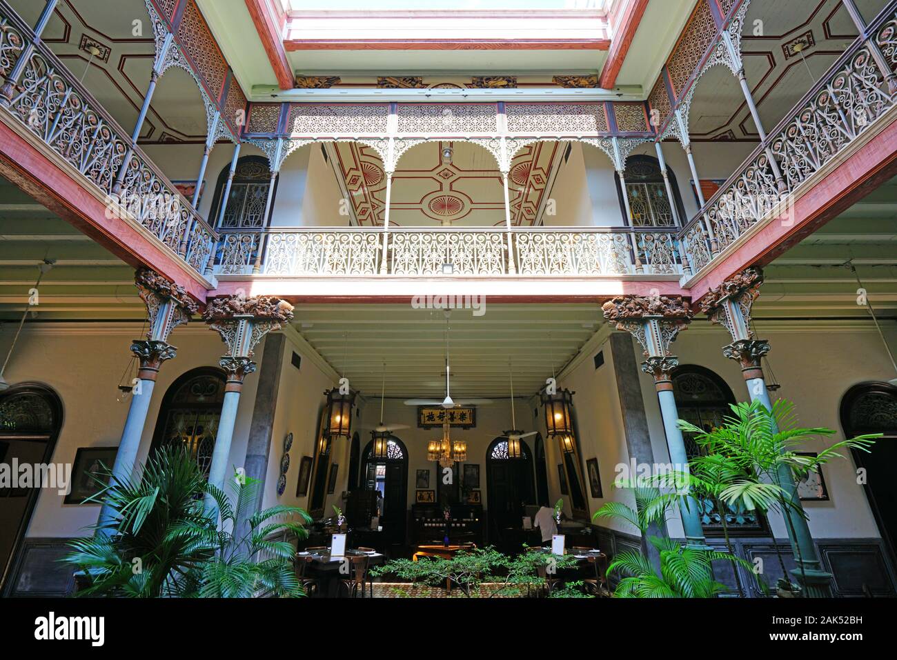 PENANG, MALAYSIA -6 DEC 2019- View of the Blue Mansion, a luxury ...