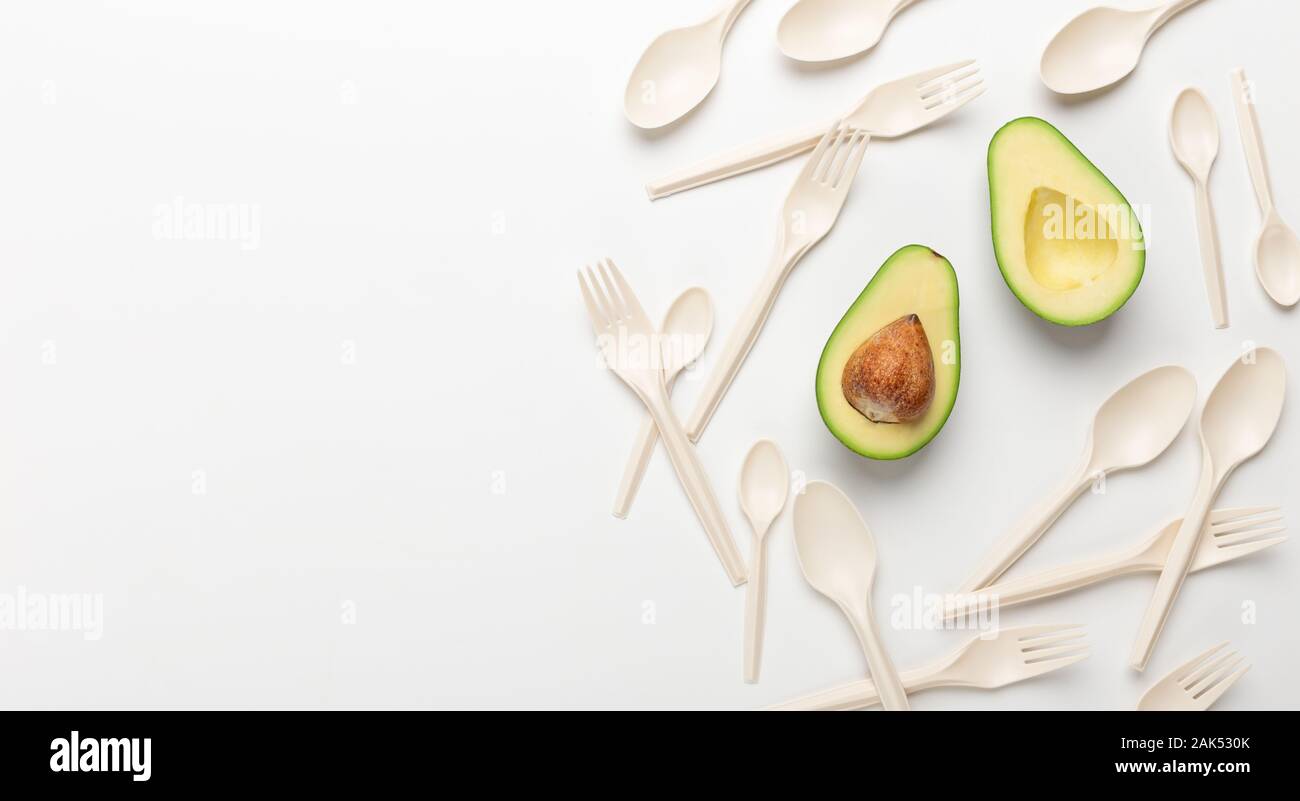 Bioplastic - Great alternative to plastic disposable cutlery. Halves of ...