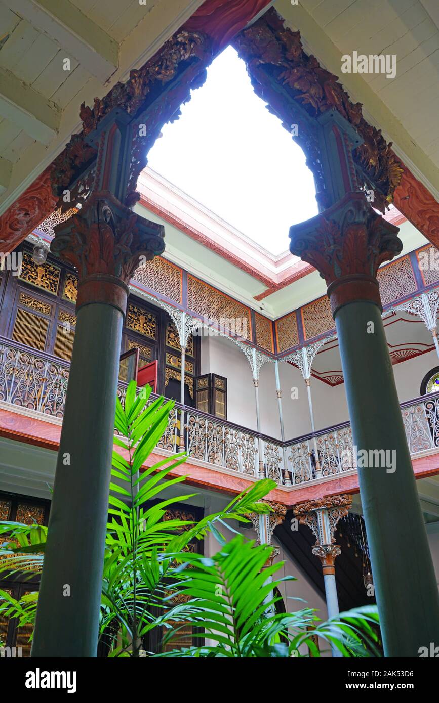 PENANG, MALAYSIA -6 DEC 2019- View of the Blue Mansion, a luxury ...
