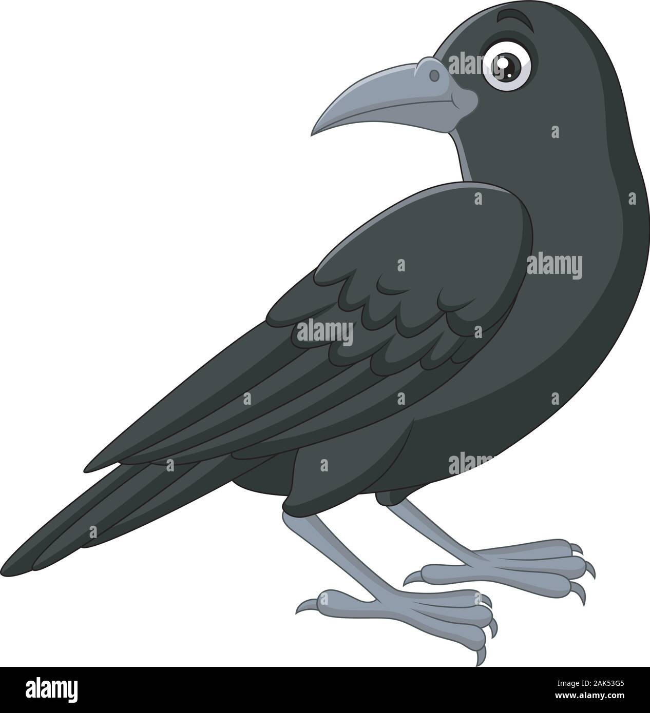 Cartoon crow isolated on white background Stock Vector Image & Art - Alamy