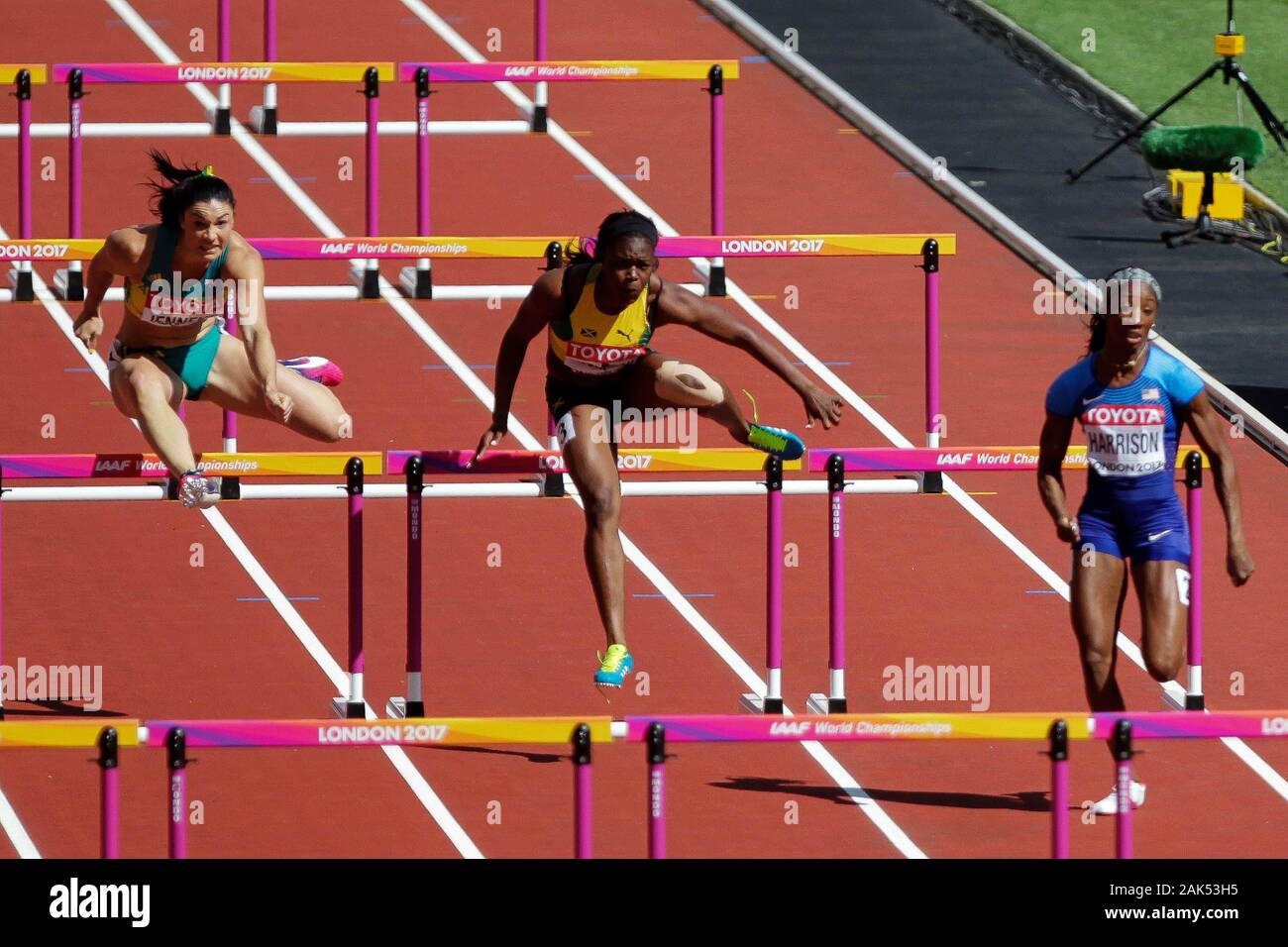 Michelle Jenneke (Australie) , Yanique Thompson (Jamaique) and Kendra ...