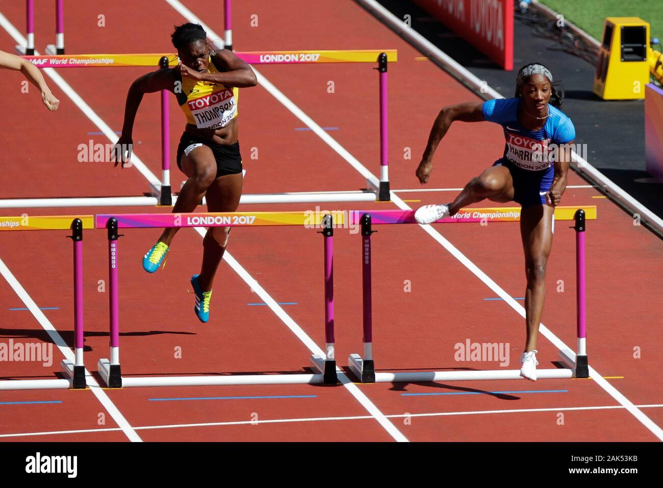Yanique Thompson (Jamaique) and Kendra Harrison (USA) at the 3rd Heats ...