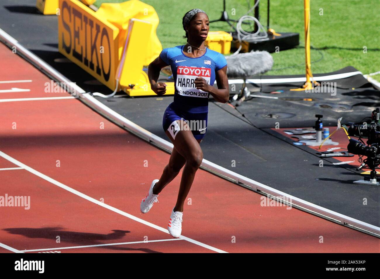 Kendra Harrison (USA) at the 3rd Heats 100m Hurdles women at the IAAF ...