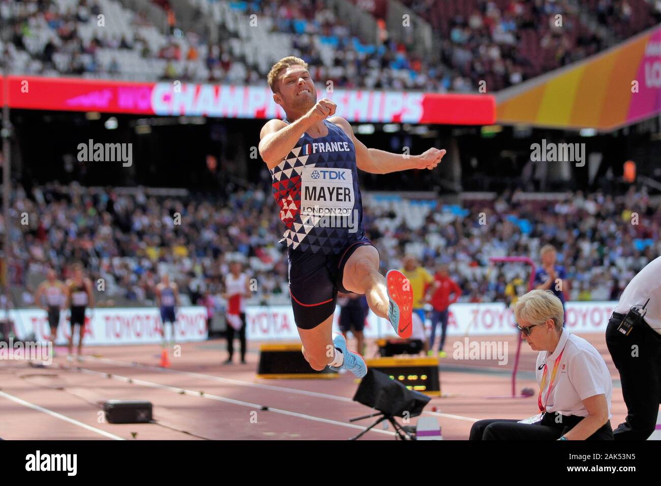 Kevin Mayer(French) during the Long Jump Decathlon Men Long Jump at the ...