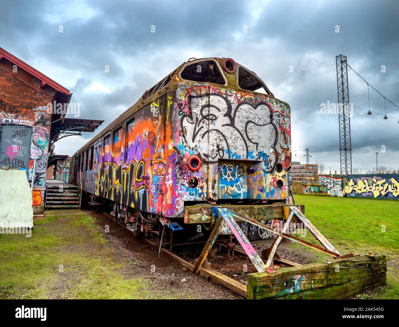 Abandoned trains in Fredericia, Denmark Stock Photo - Alamy