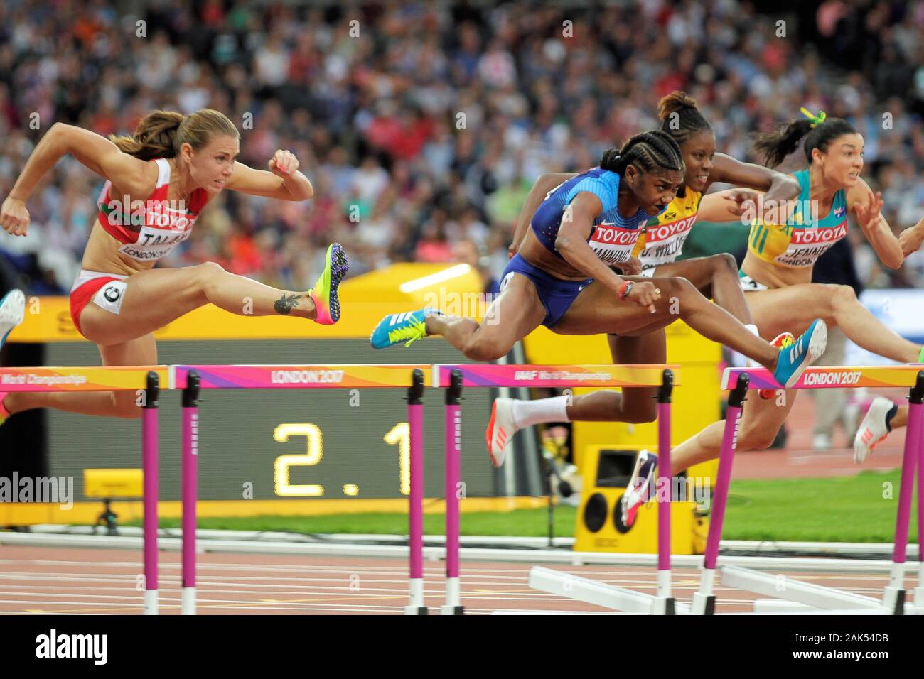 Alina Talay (Bielorusse) , Christina Clemons (USA) , Michelle Jenneke ...