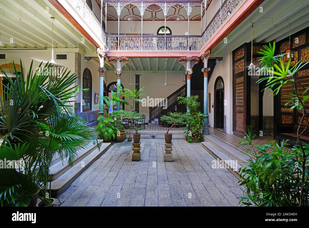 PENANG, MALAYSIA -6 DEC 2019- View of the Blue Mansion, a luxury ...