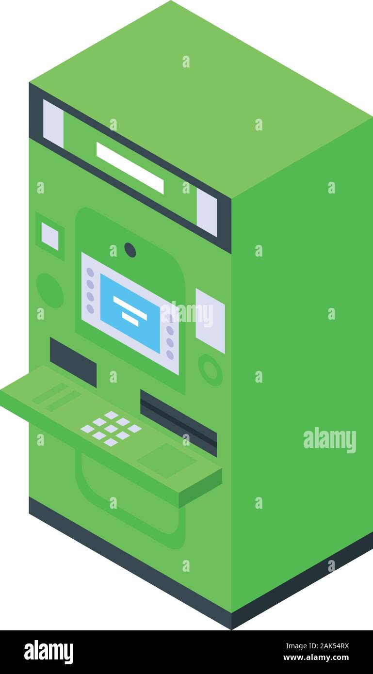 Green ATM icon, isometric style Stock Vector Image & Art - Alamy