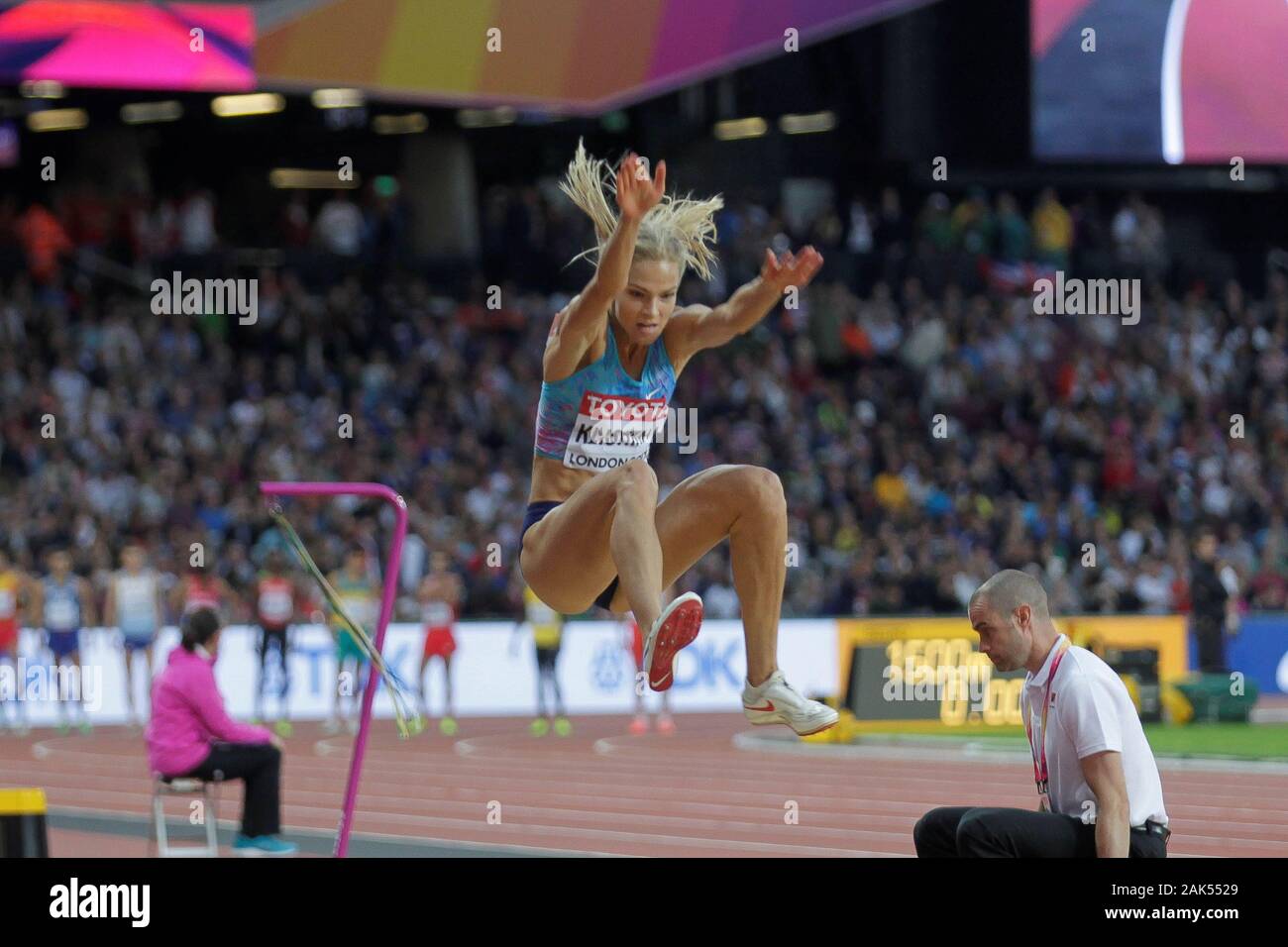 Darya Klishina (ANA) during the Final Long Jump women of the IAAF World ...