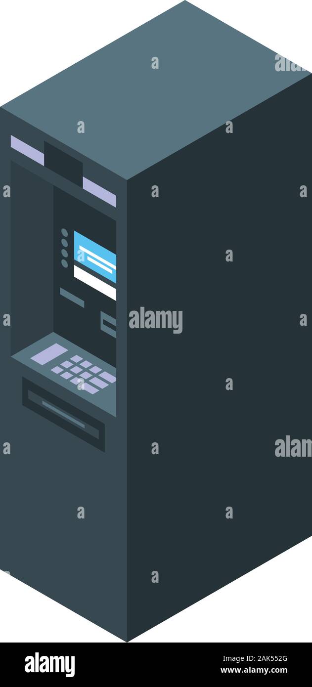 Black bank terminal icon, isometric style Stock Vector Image & Art - Alamy