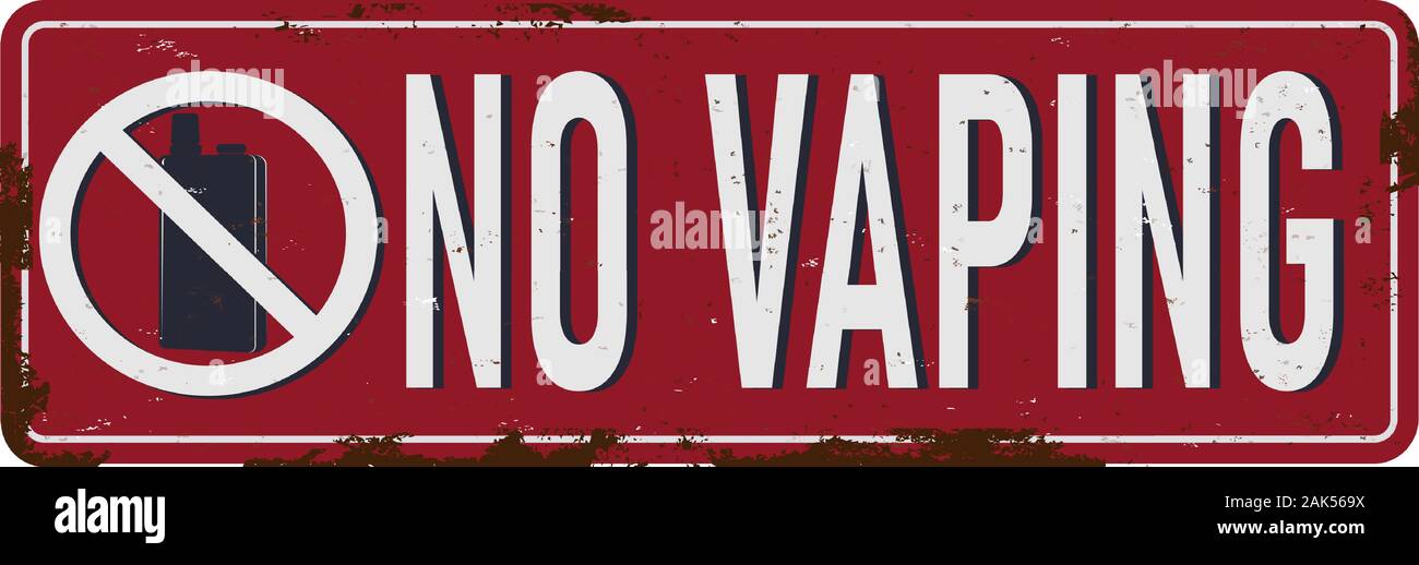 No Vaping vintage rusty metal sign on a white background, vector ...
