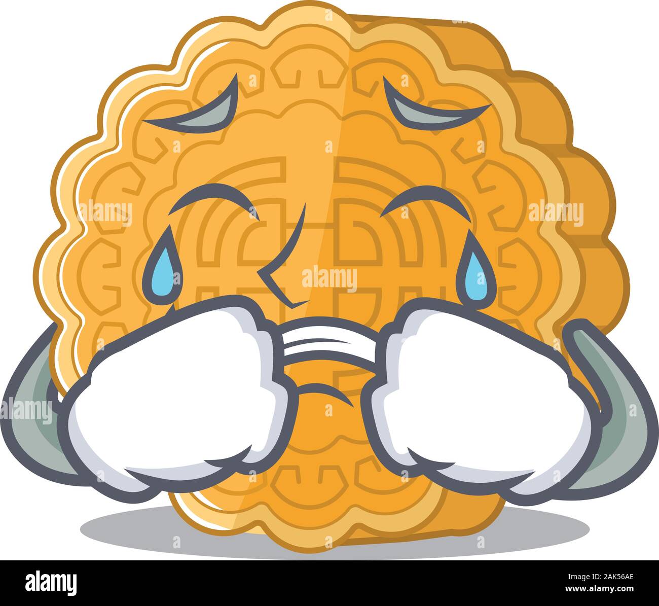Sad of chinese mooncake cartoon mascot style Stock Vector Image & Art ...