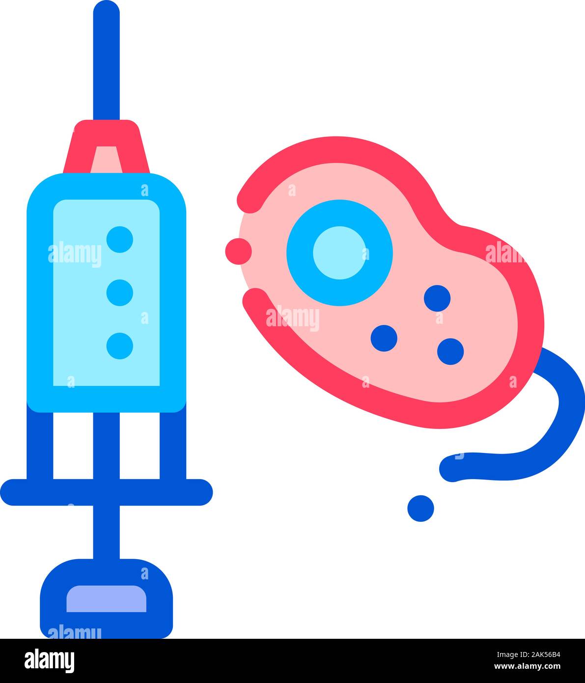 Injection And Bacterium Vector Sign Thin Line Icon Stock Vector Image ...