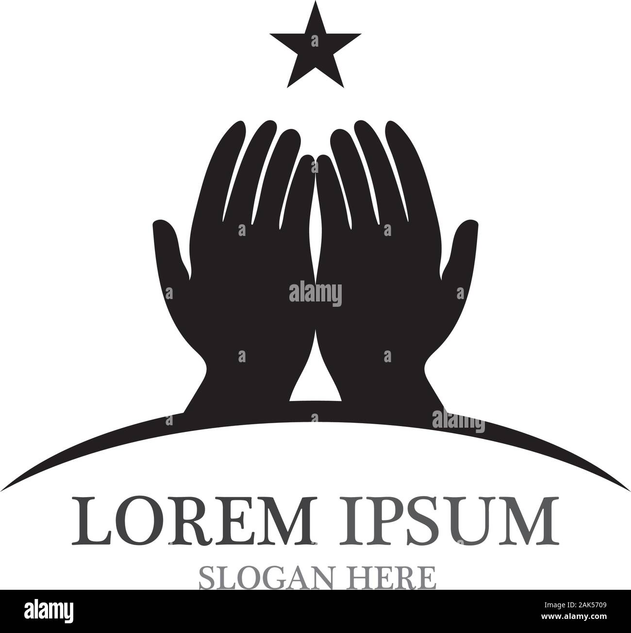 praying hands symbol and logo vector Stock Vector Image & Art - Alamy