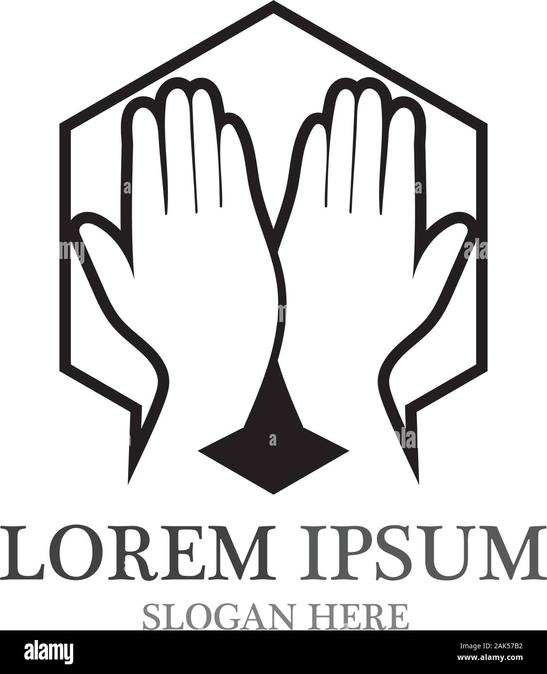 praying hands symbol and logo vector Stock Vector Image & Art - Alamy