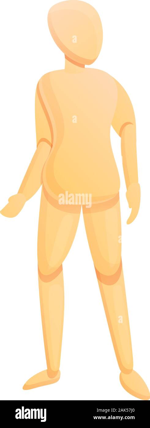 Wood mannequin icon. Cartoon of wood mannequin vector icon for web ...