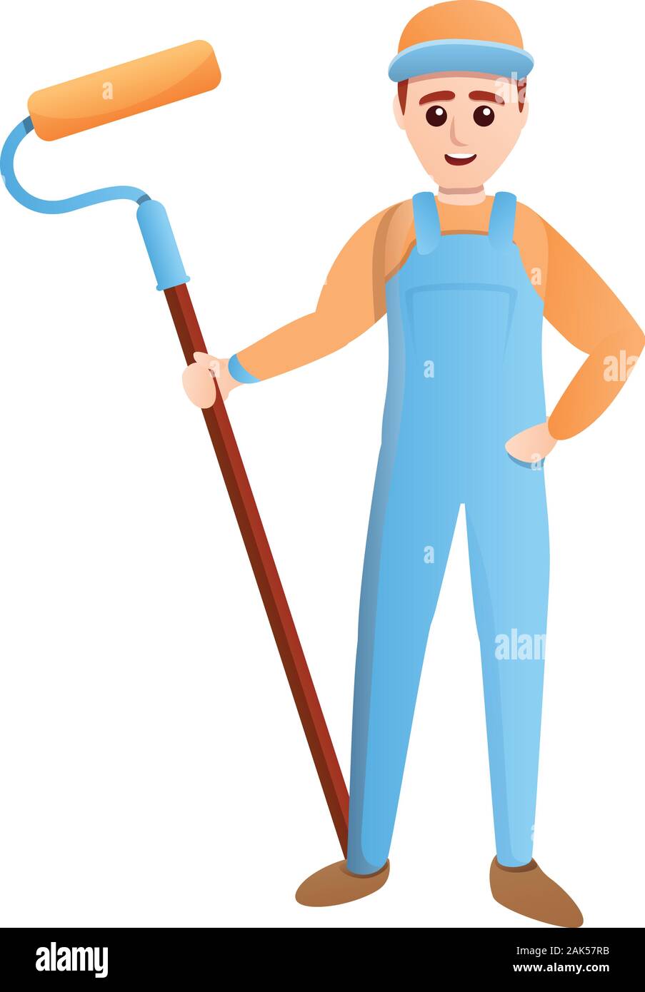 House painter guy with tool icon. Cartoon of house painter guy with ...