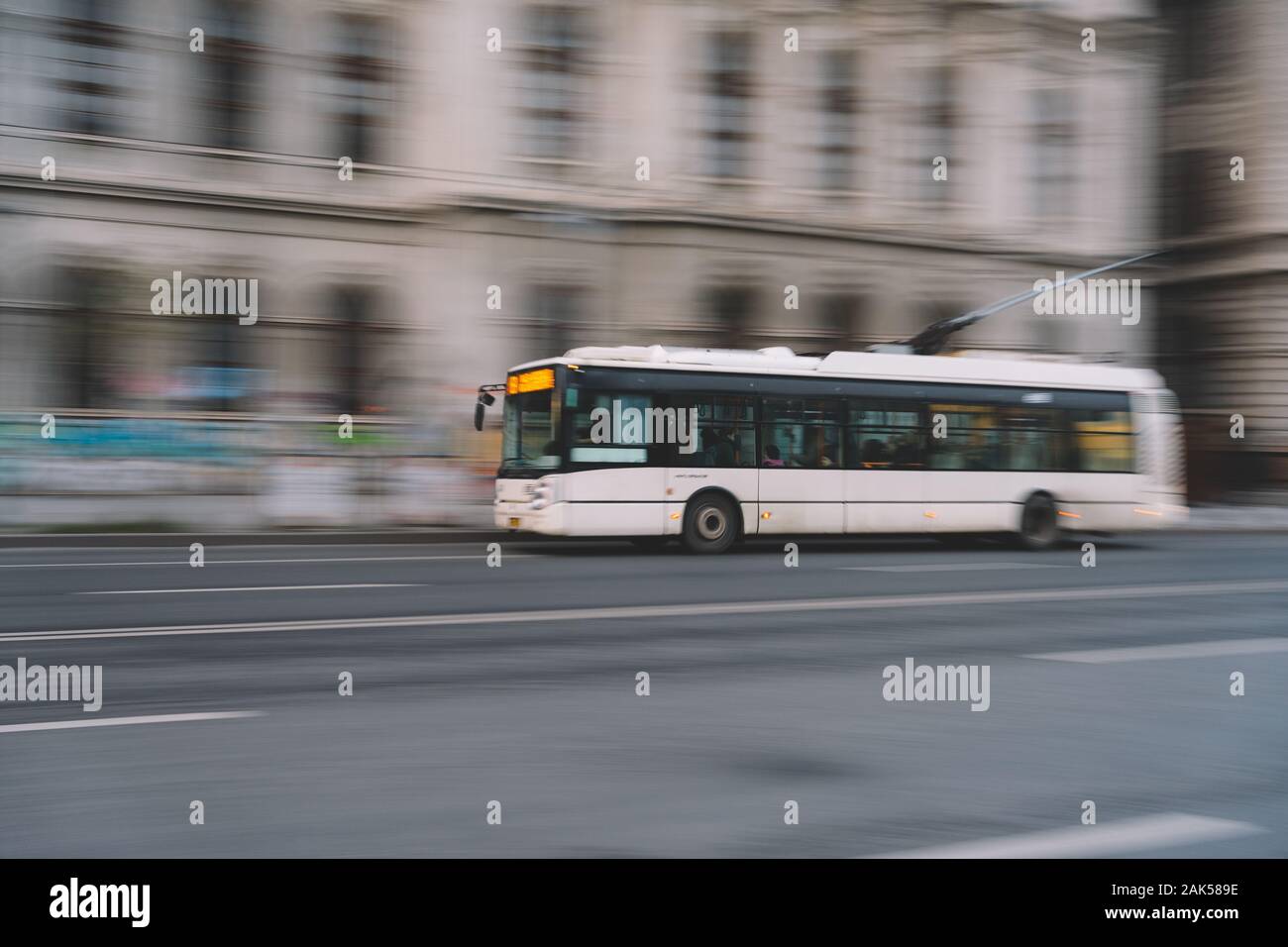 Bucharest, Romania - Dec 14, 2019: Trolley bus in Bucharest, Romania ...