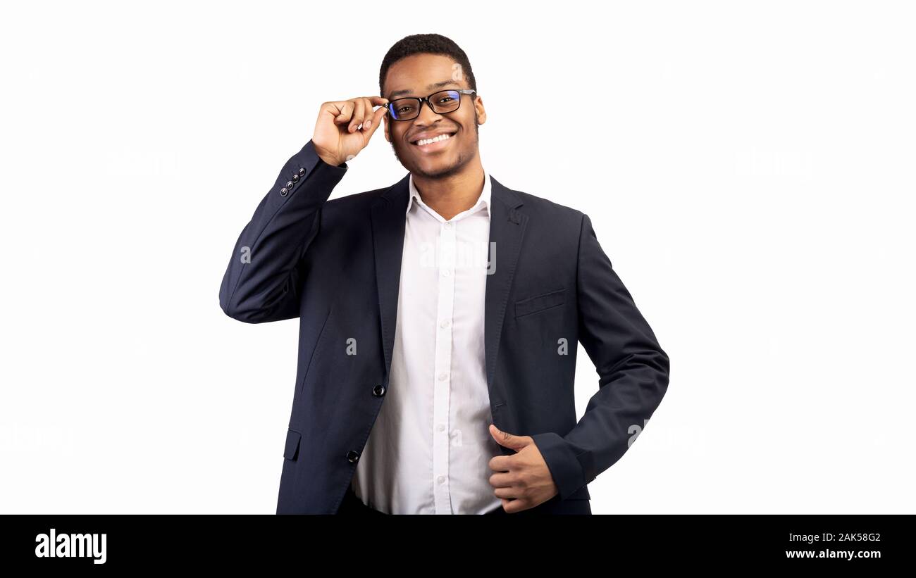 Business Concept. Portrait of smiling african american CEO company ...