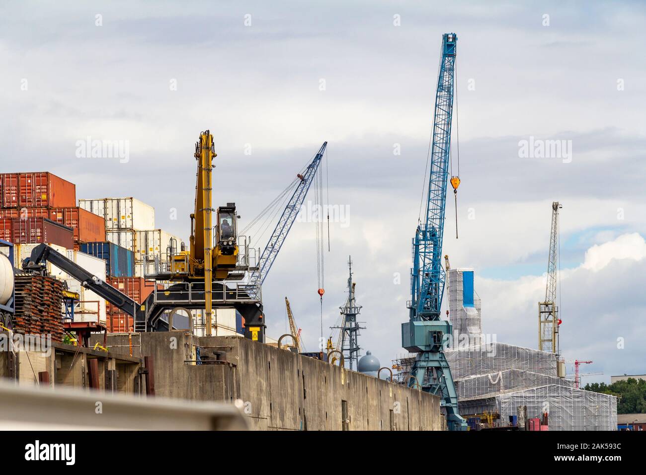 scenery seen at the Port of Hamburg in Germany Stock Photo - Alamy