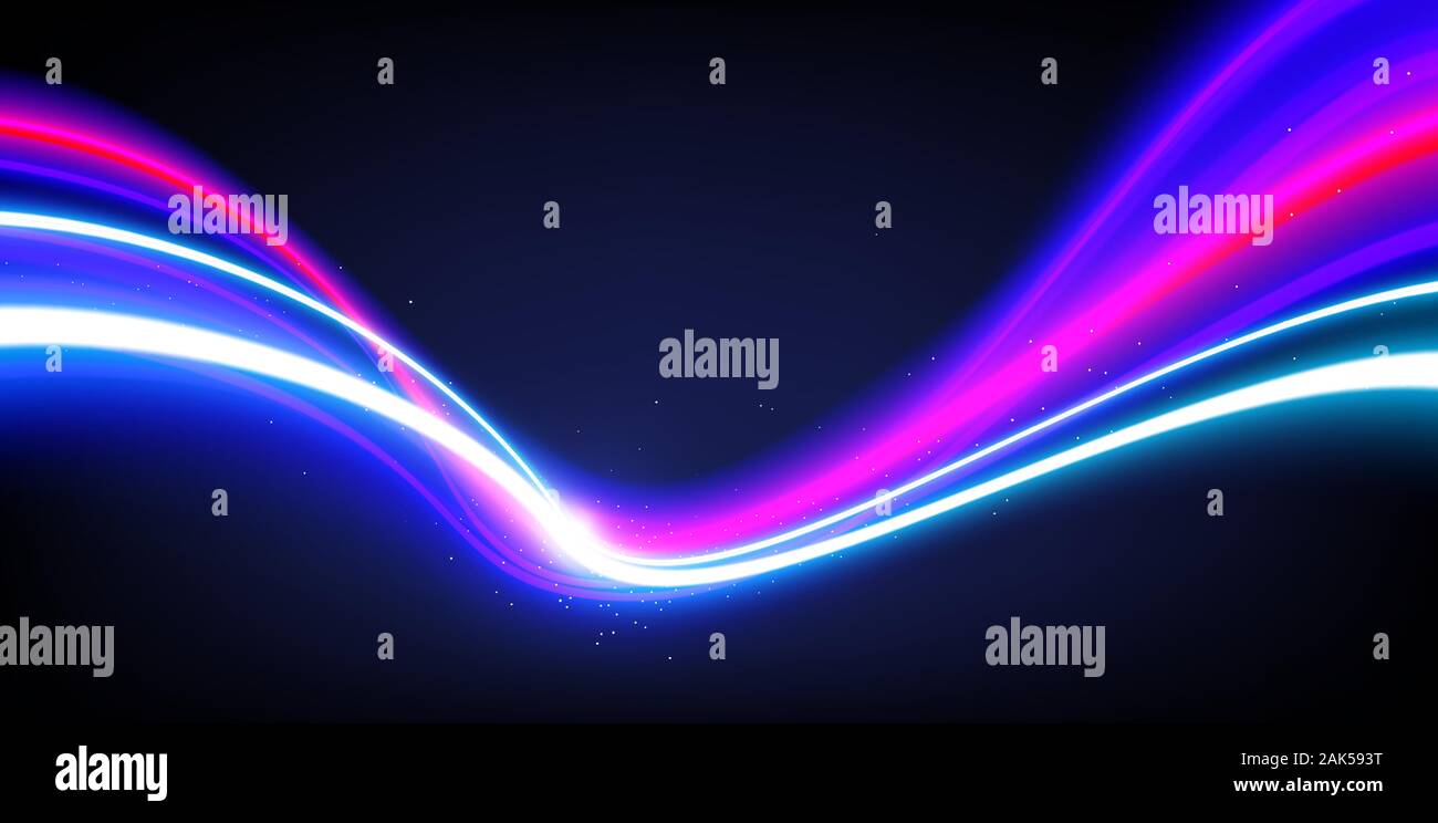 A vector illustration of slow shutter effect, light trails effect ...