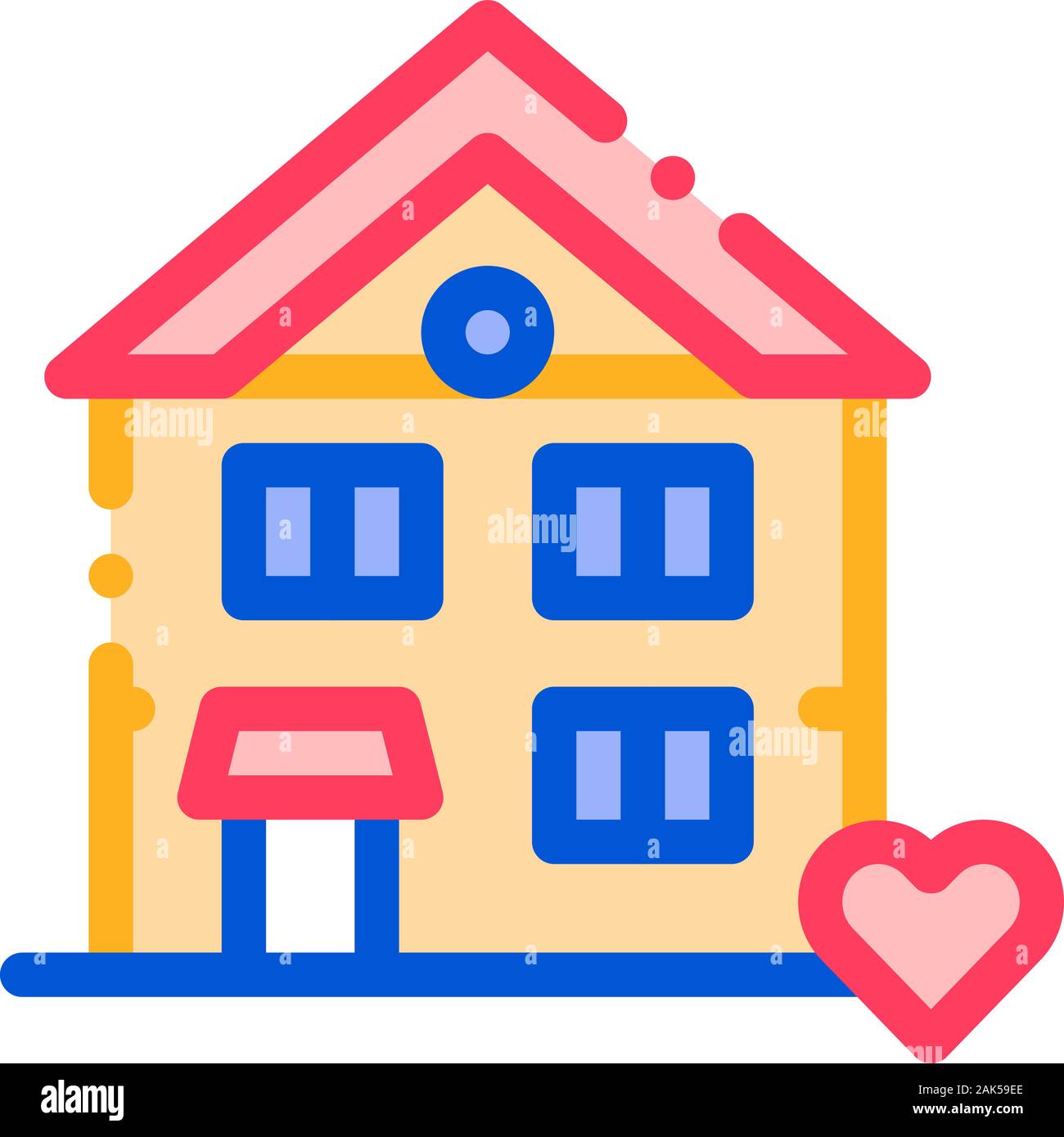 Building House Living Home Vector Thin Line Icon Stock Vector Image ...