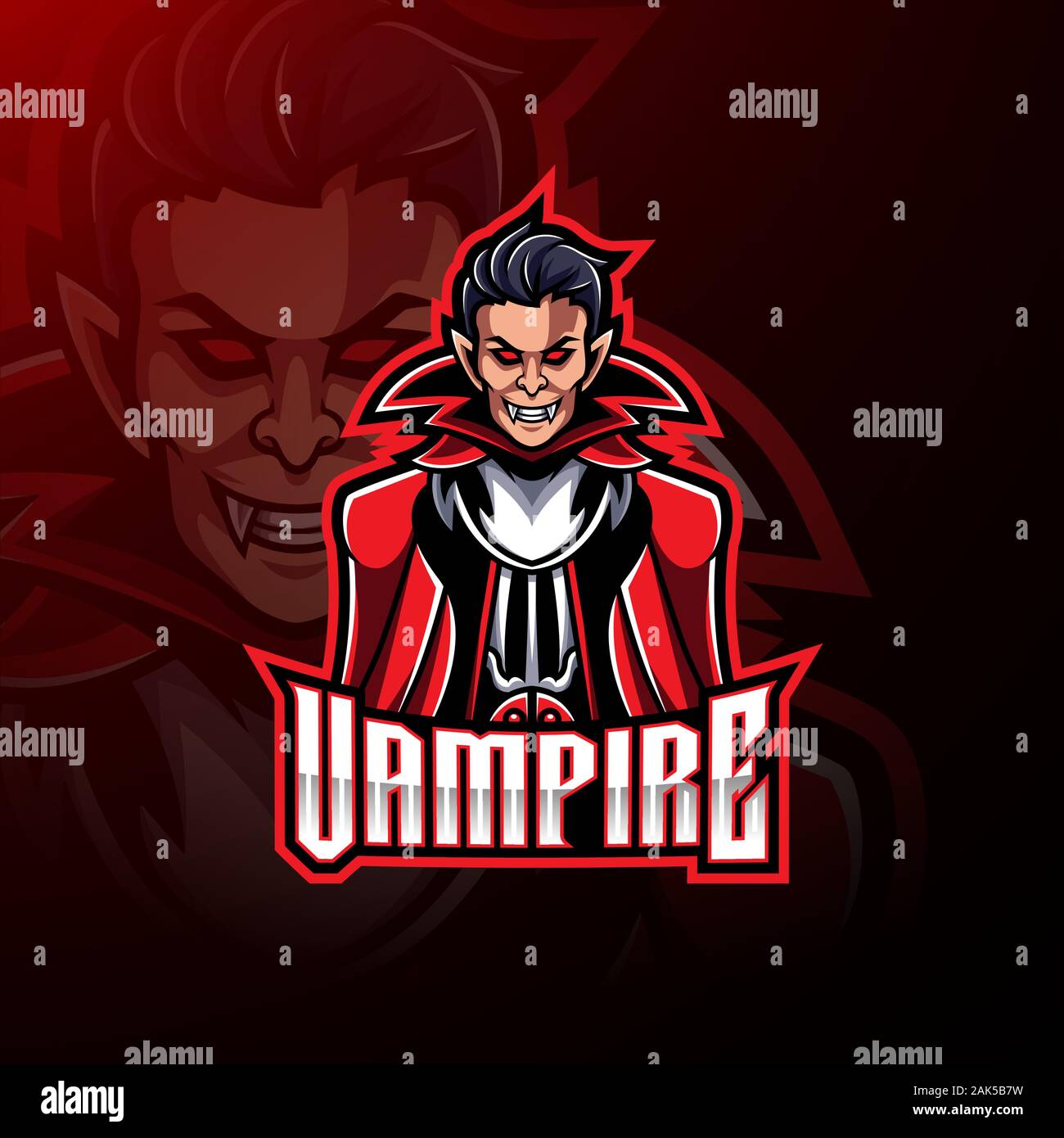 Vampire esport mascot logo design Stock Vector Image & Art - Alamy